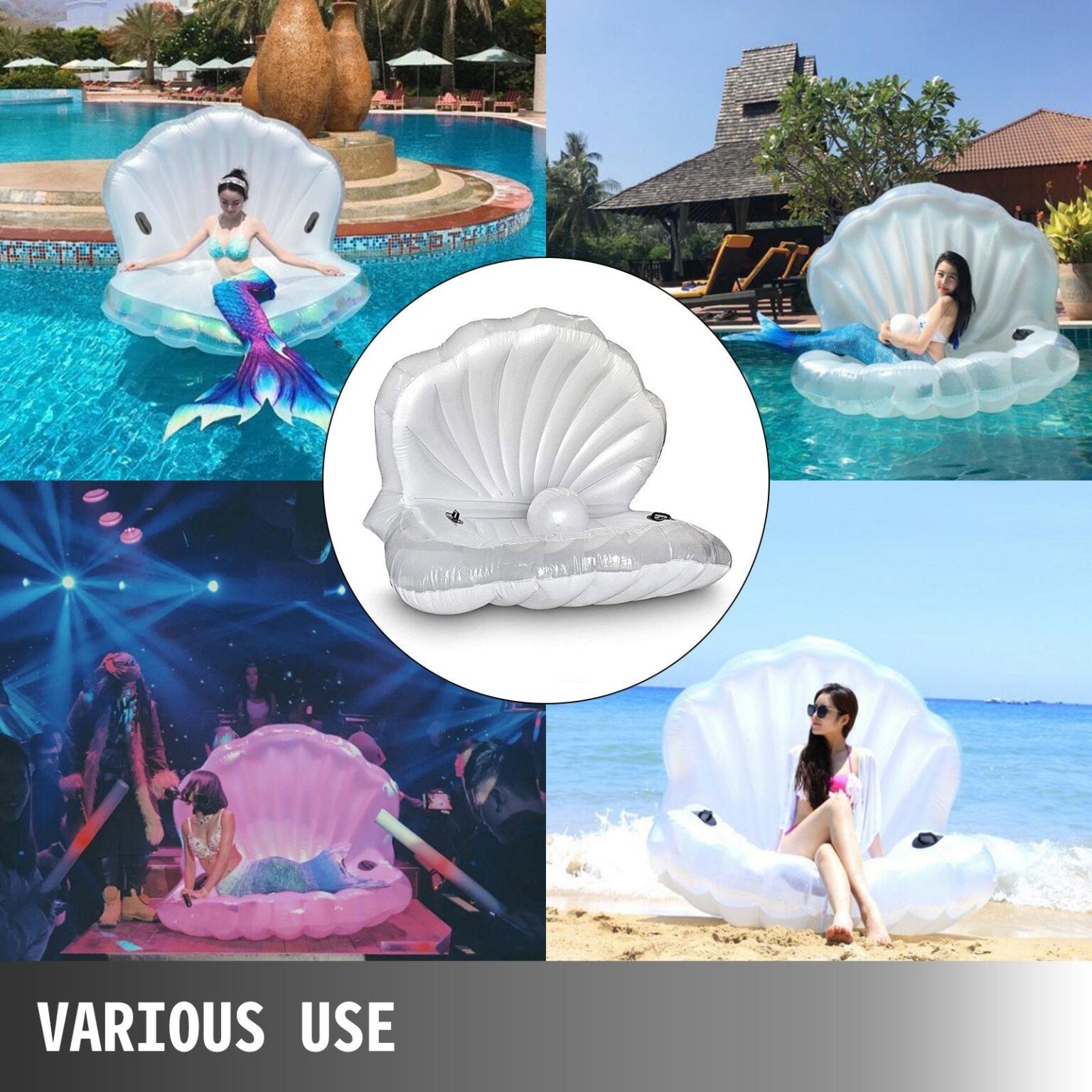 Best Inflatable Seashell Giant Pool Float W/ Electric Pump – seaool